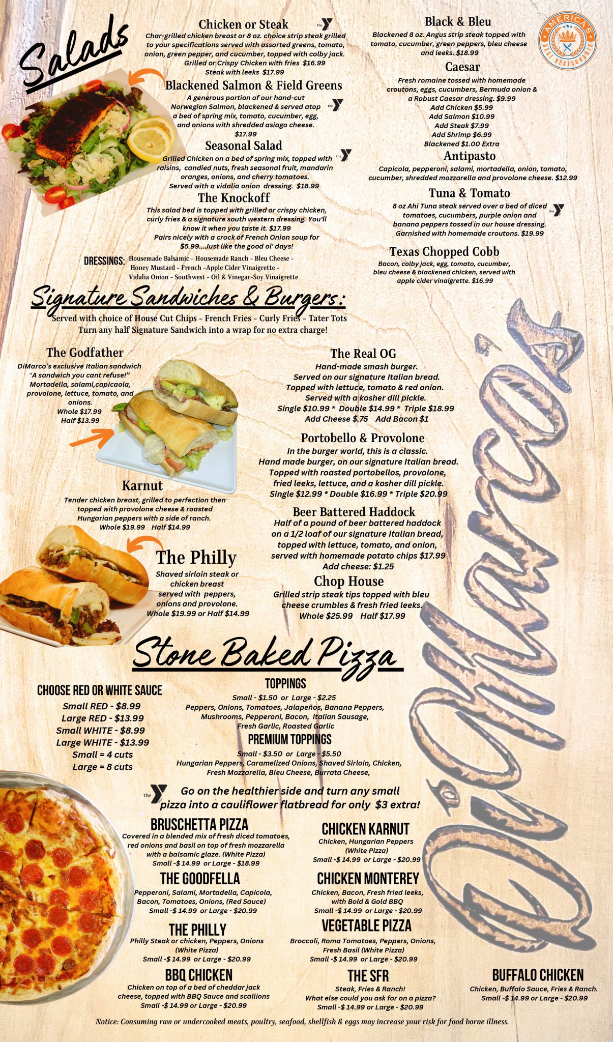 Menu - DiMarco's Bistro And Cantina - Call To Order (724) 438-1611!