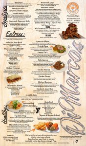 Menu - DiMarco's Bistro And Cantina - Call To Order (724) 438-1611!