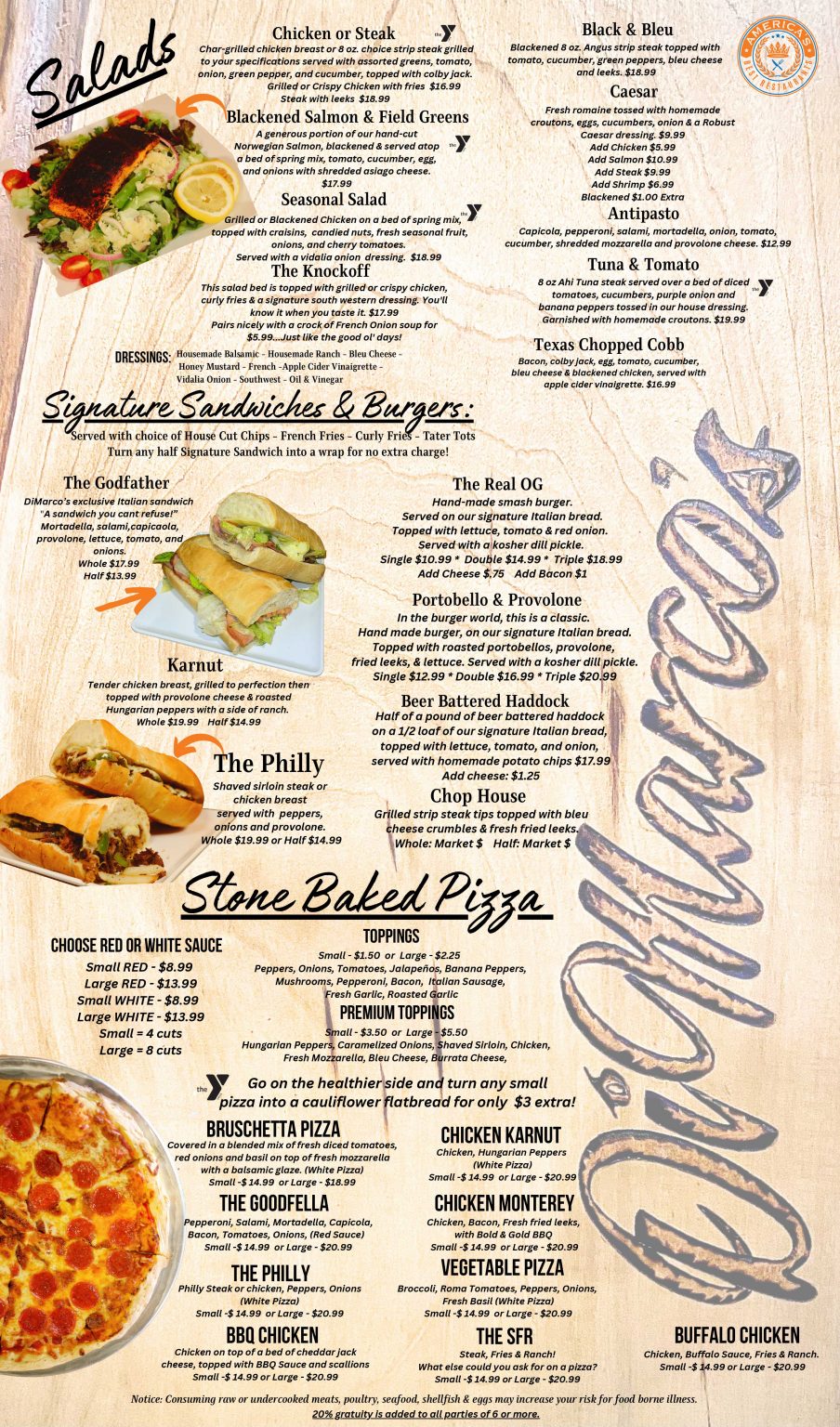 Menu - DiMarco's Bistro And Cantina - Call To Order (724) 438-1611!